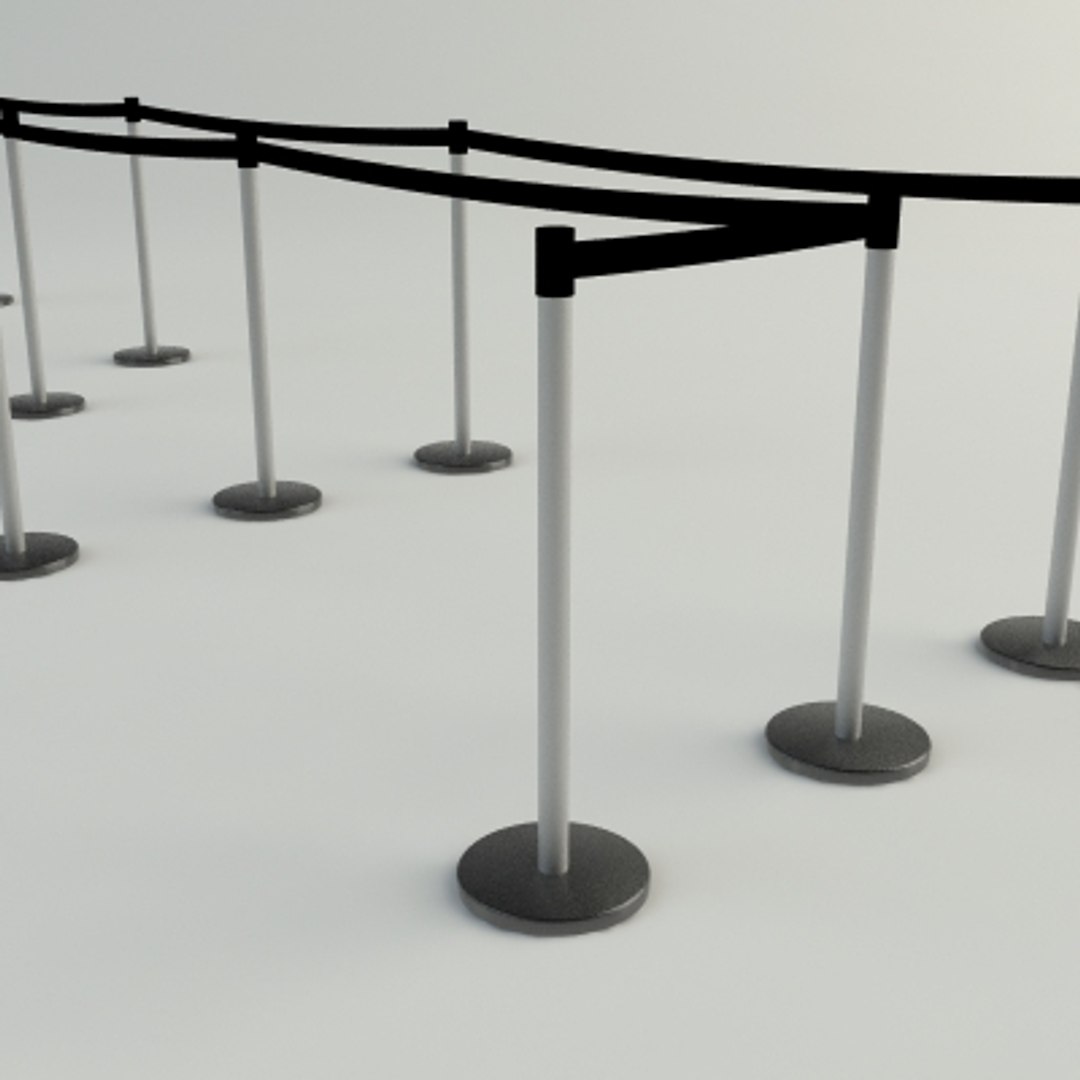 Queue Barrier: Mentalray Materials 3d Model