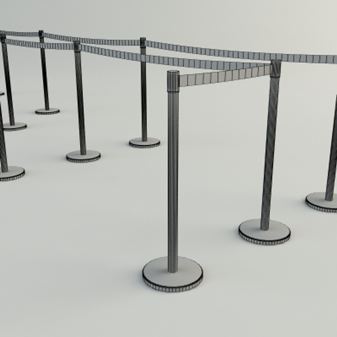 Queue Barrier: Mentalray Materials 3d Model