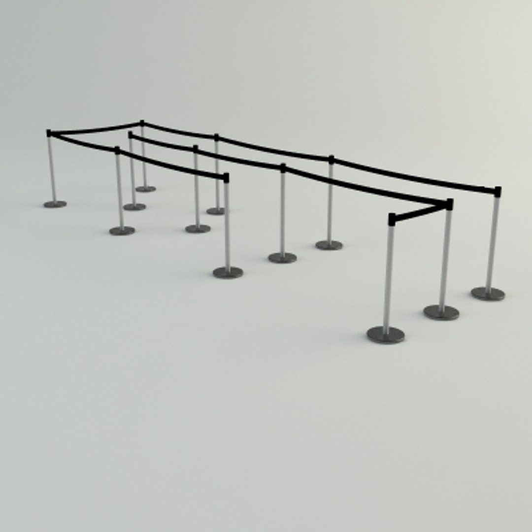 Queue Barrier: Mentalray Materials 3d Model