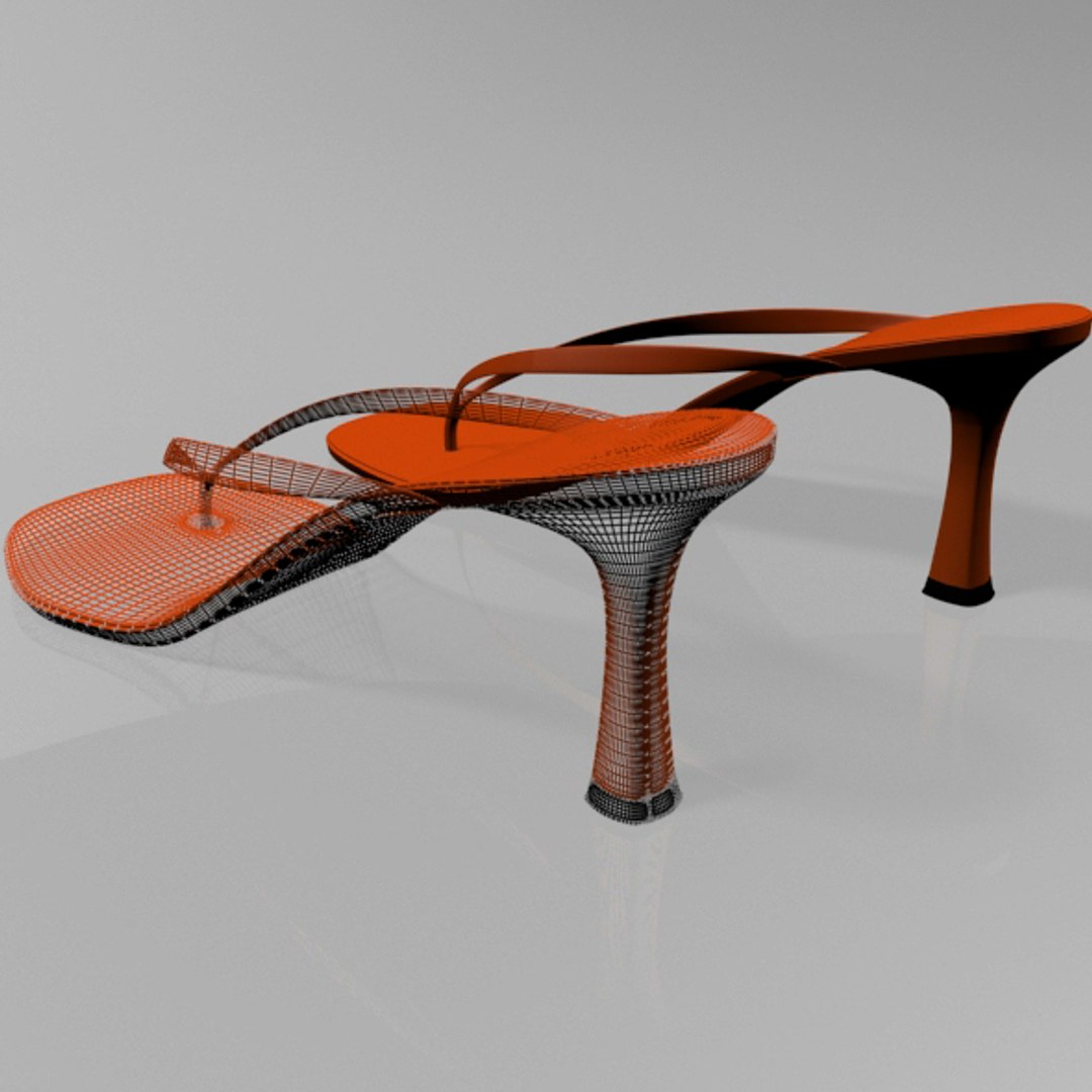 Stylish thong spool-heel sandals 3D model - TurboSquid 1622092