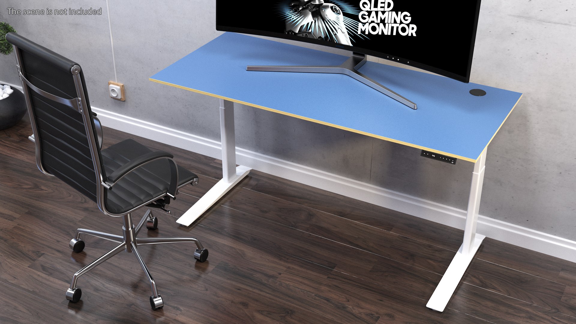 Blue Standing Desk Workstation 3D Model - TurboSquid 2028411