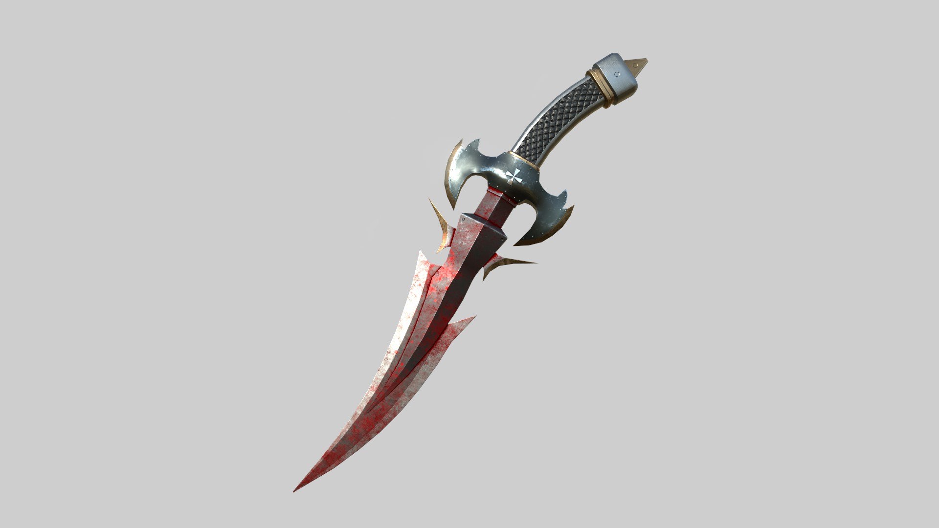 3D Model Medieval Dagger 02 Blood - Fantasy Character Weapon ...