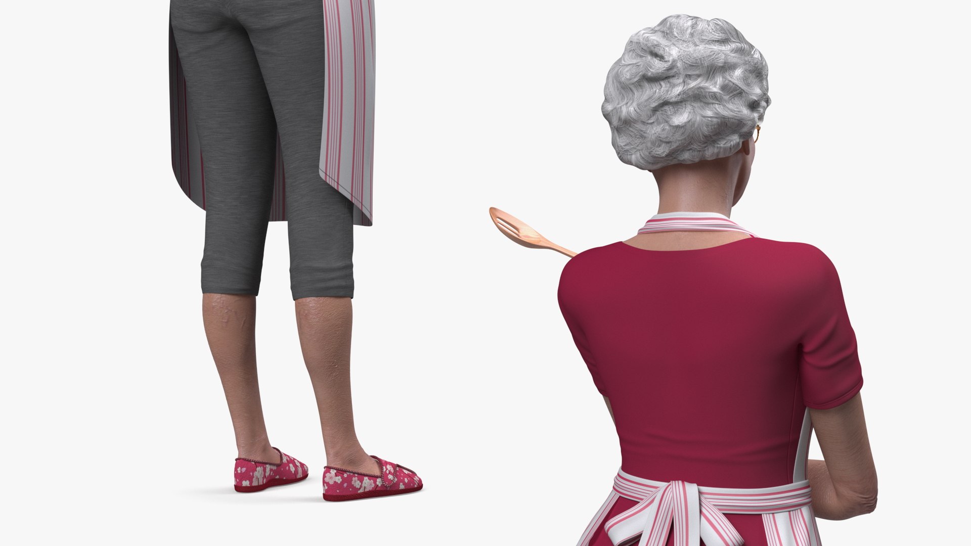 Kitchen Style Asian Grandma Standing 3D Model - TurboSquid 2083717