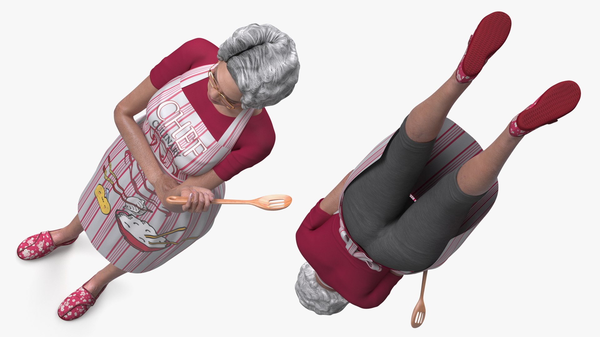 Kitchen Style Asian Grandma Standing 3D Model - TurboSquid 2083717