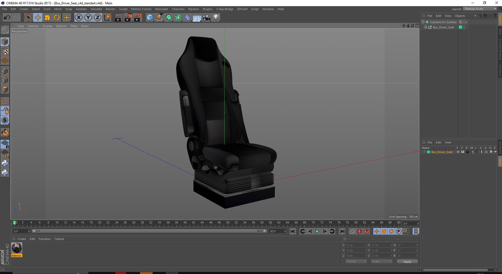 Bus Driver Seat 3D Model - TurboSquid 2059868