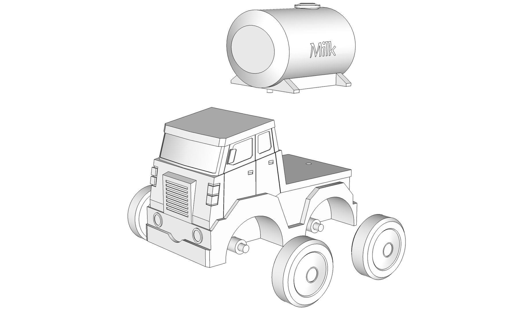 Milk tanker 3D - TurboSquid 1393342