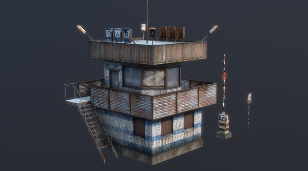 Low-poly police blockpost 3D - TurboSquid 1438570