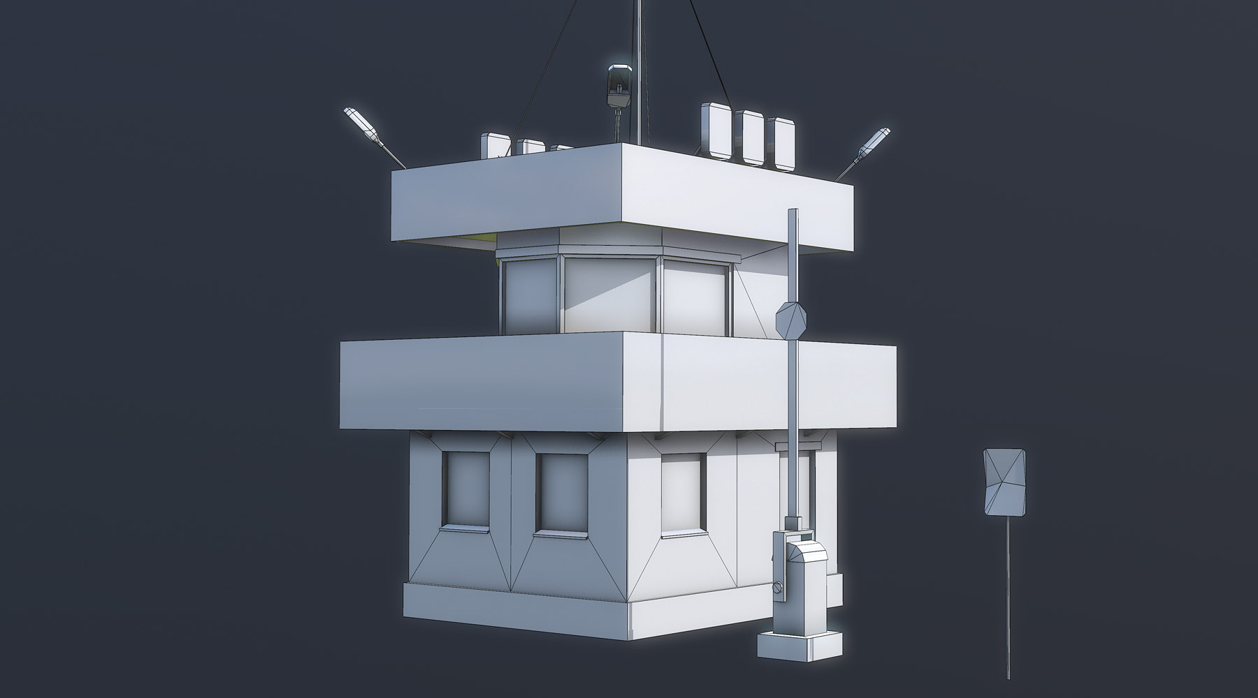Low-poly police blockpost 3D - TurboSquid 1438570