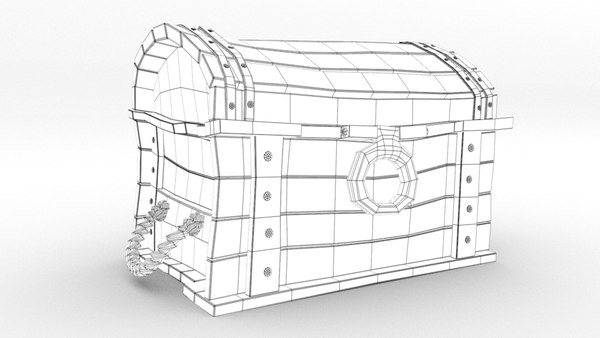3d model cartoon chest