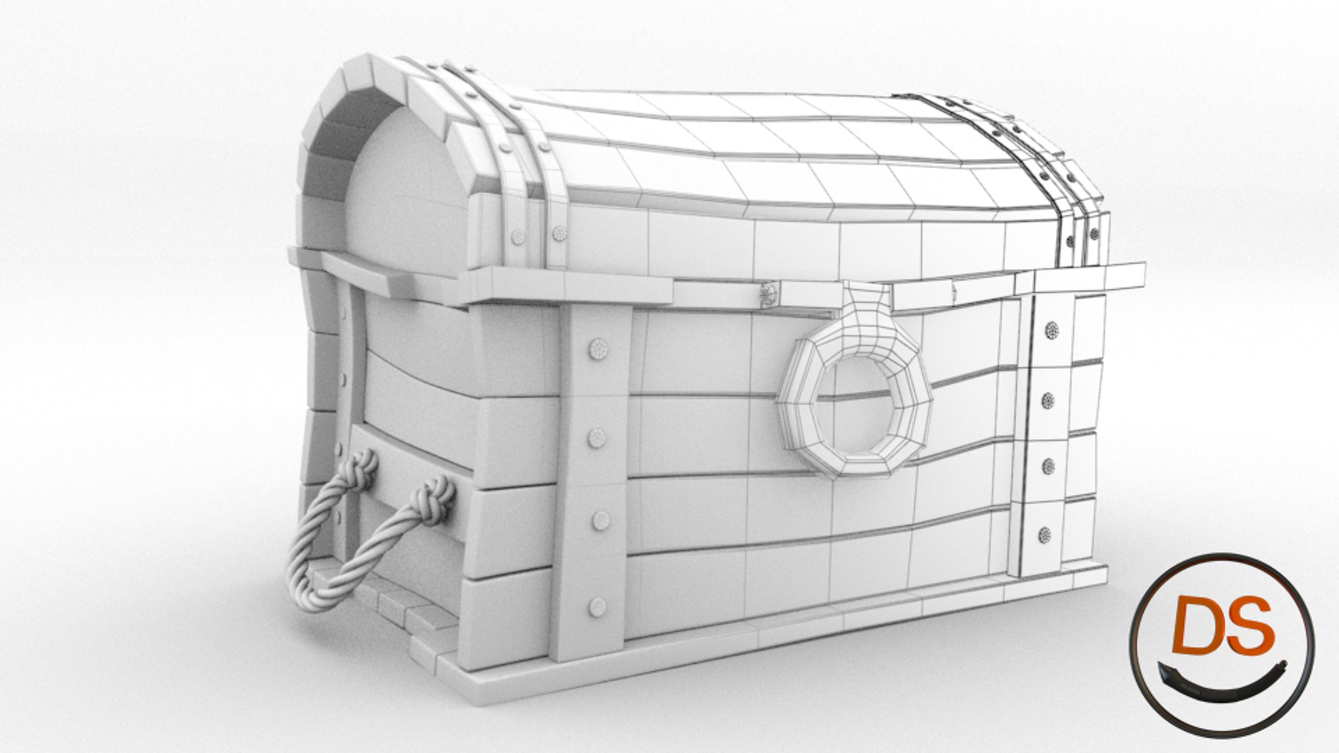 3d model cartoon chest