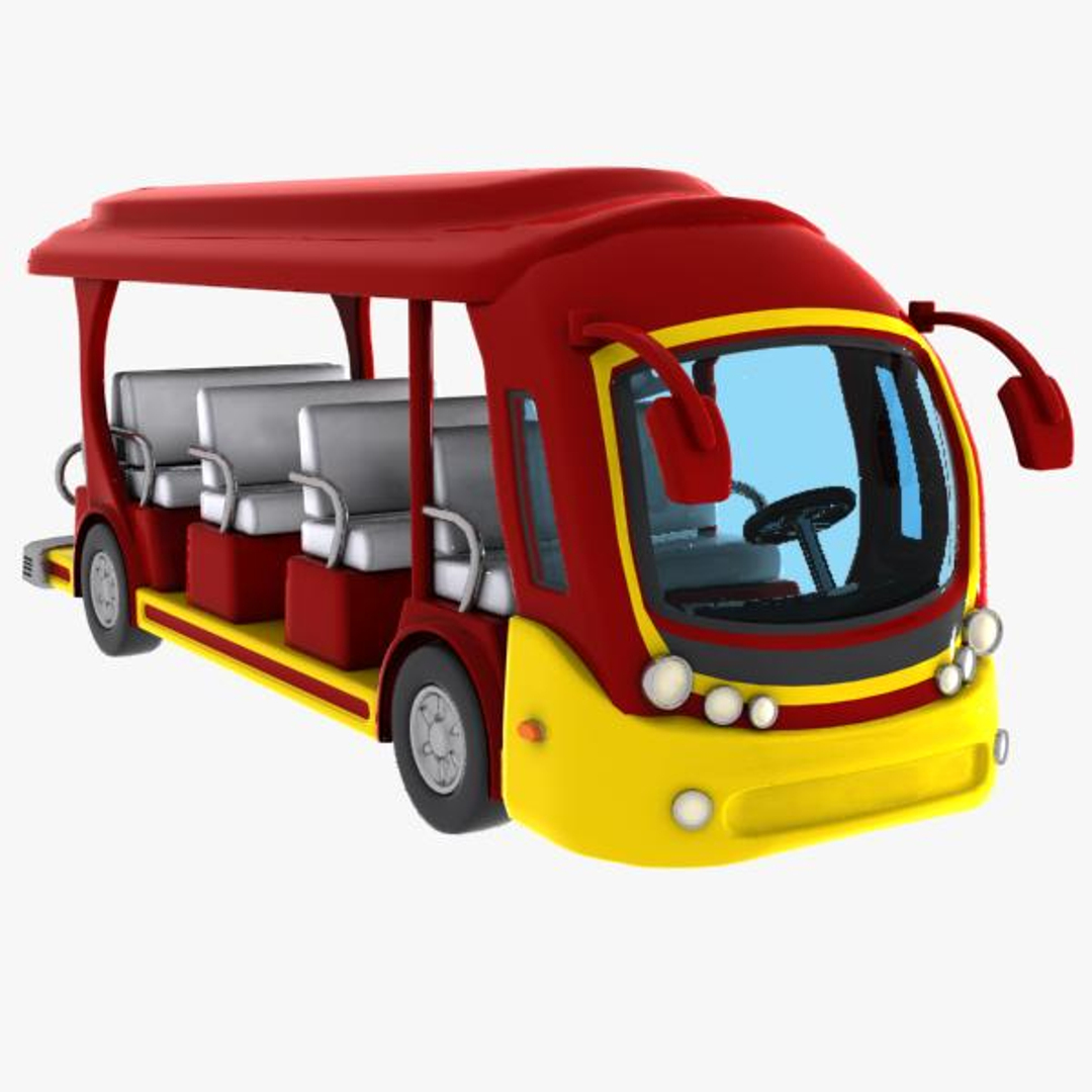3d model cartoon tour bus