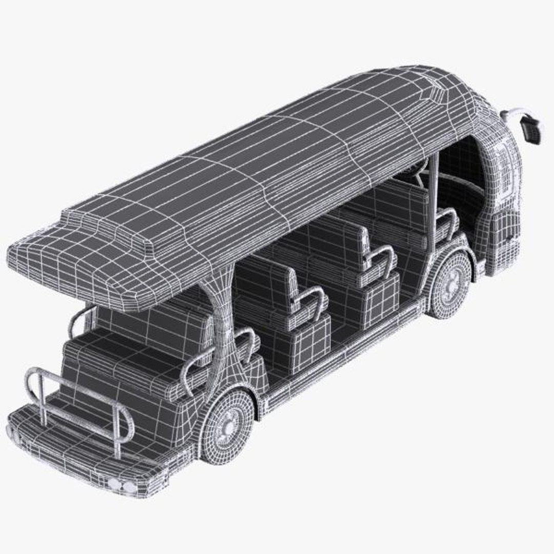 3d Model Cartoon Tour Bus