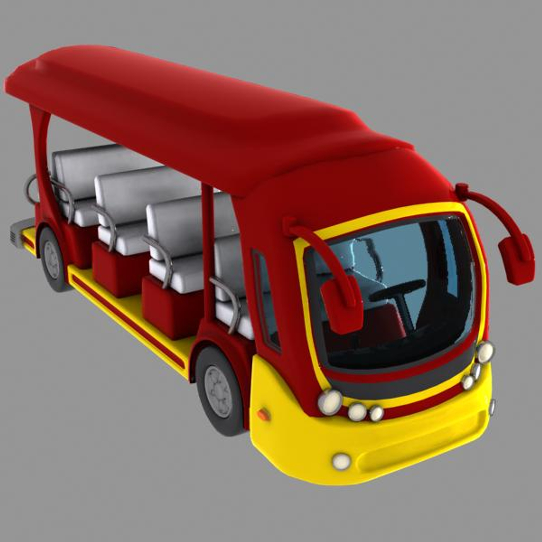 3d model cartoon tour bus