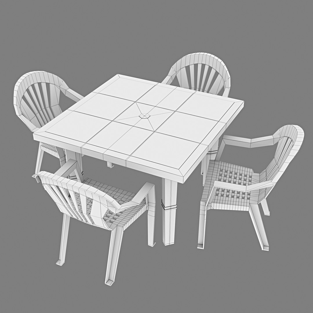 Plastic Table Chair 3D Model - TurboSquid 1384533