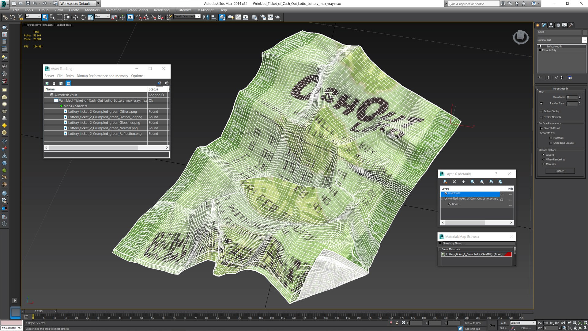 Wrinkled Ticket Of Cash Out Lotto Lottery 3D Model - TurboSquid 2022800
