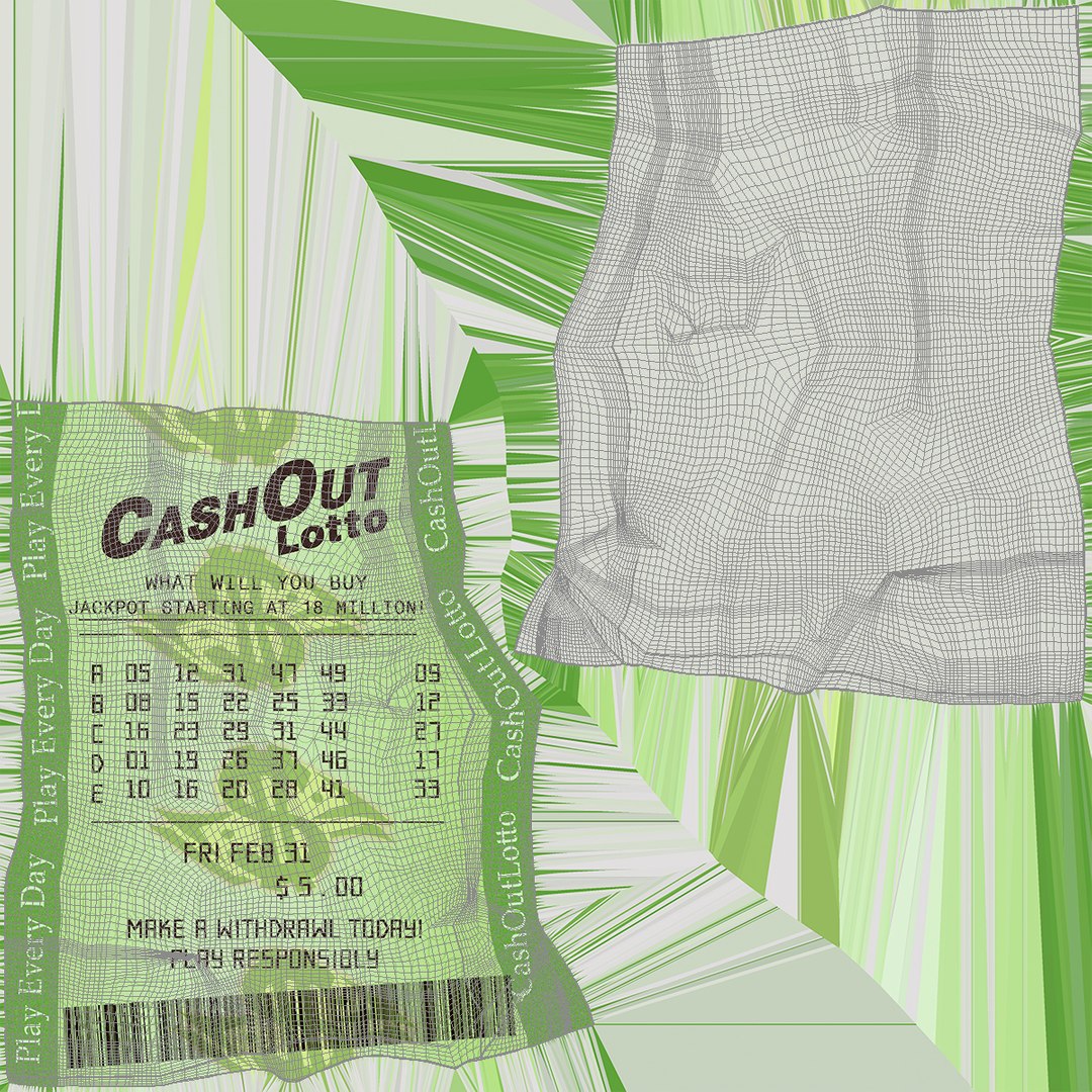 Wrinkled Ticket Of Cash Out Lotto Lottery 3D Model - TurboSquid 2022800