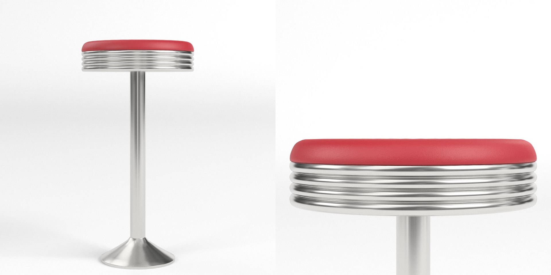 3D Floor Mounted Fixed Diner Stool 1 - TurboSquid 2074535