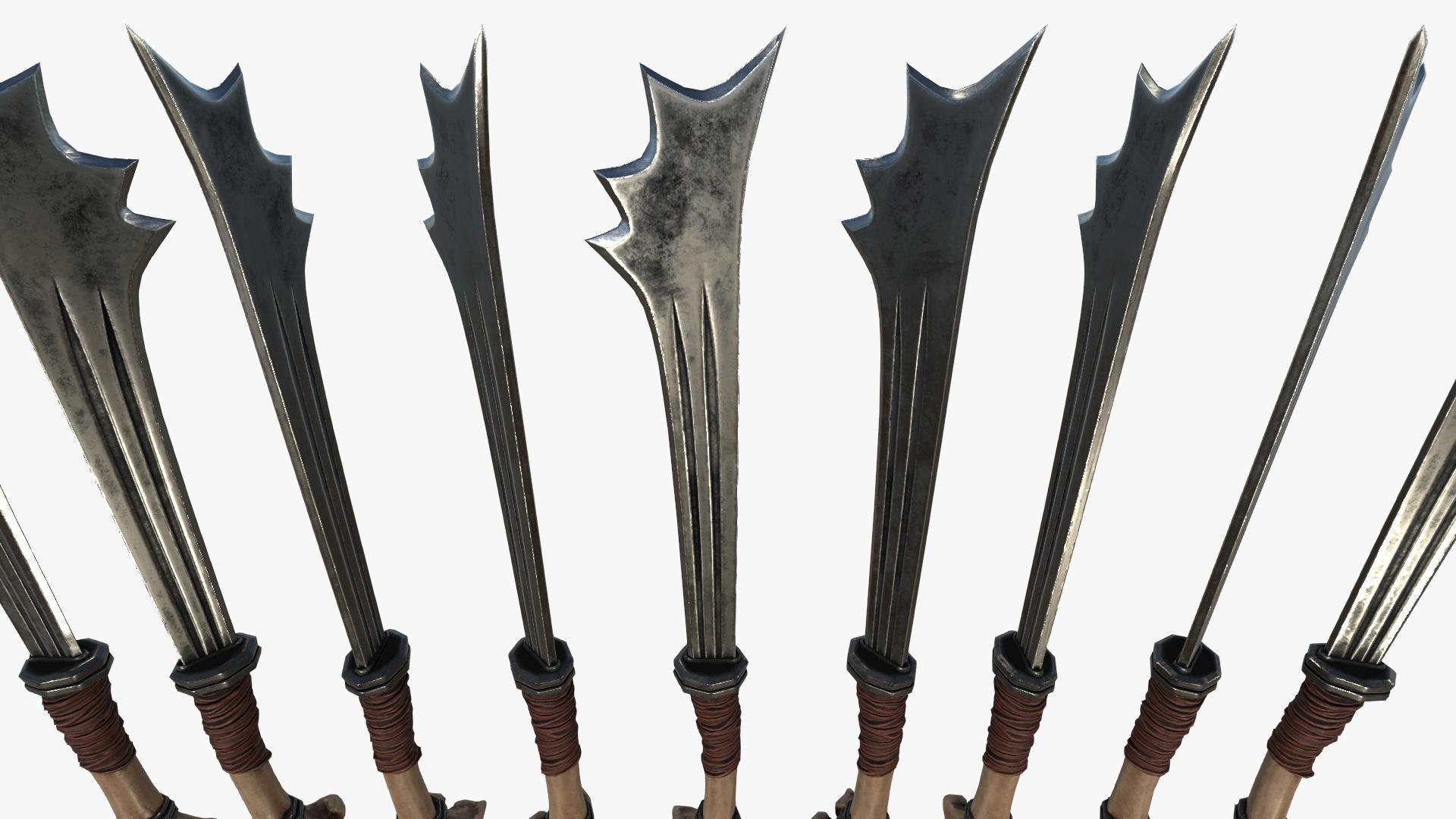 Fantasy Sword RPG Maciejowski Cleaver Falchion Chopper Curved Blade ...