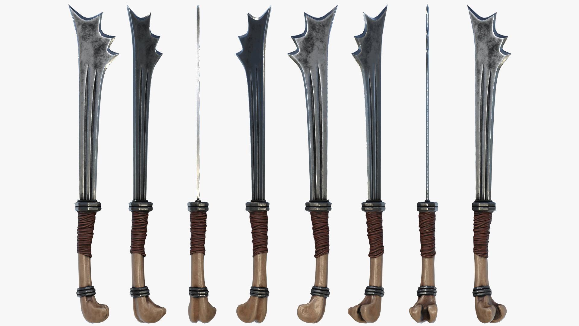 Fantasy Sword RPG Maciejowski Cleaver Falchion Chopper Curved Blade ...