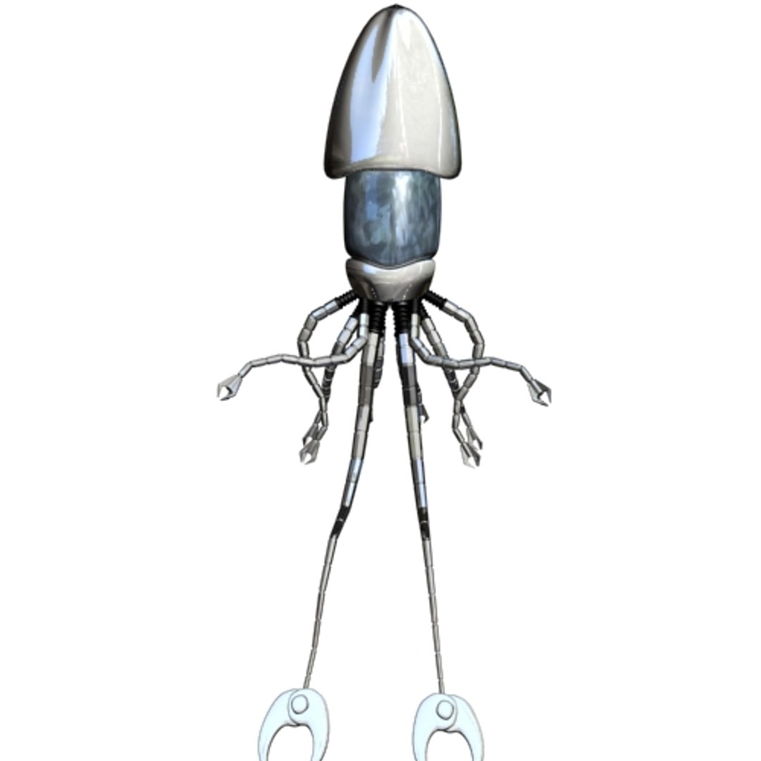 3d Model Of Robot Squid Spacecraft Rigged