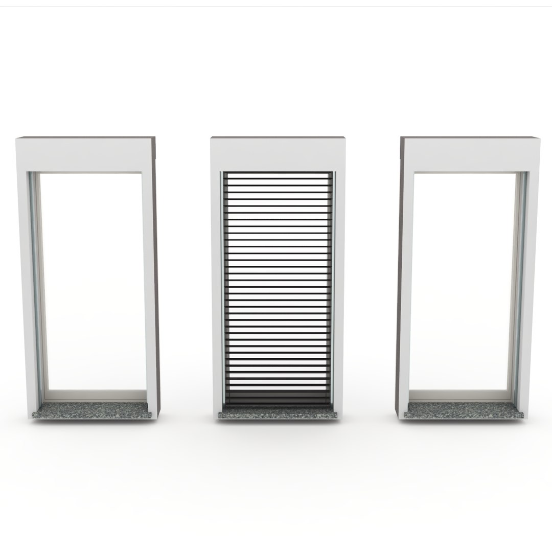 French window with blinds down - Full wall section3Dモデル - TurboSquid ...