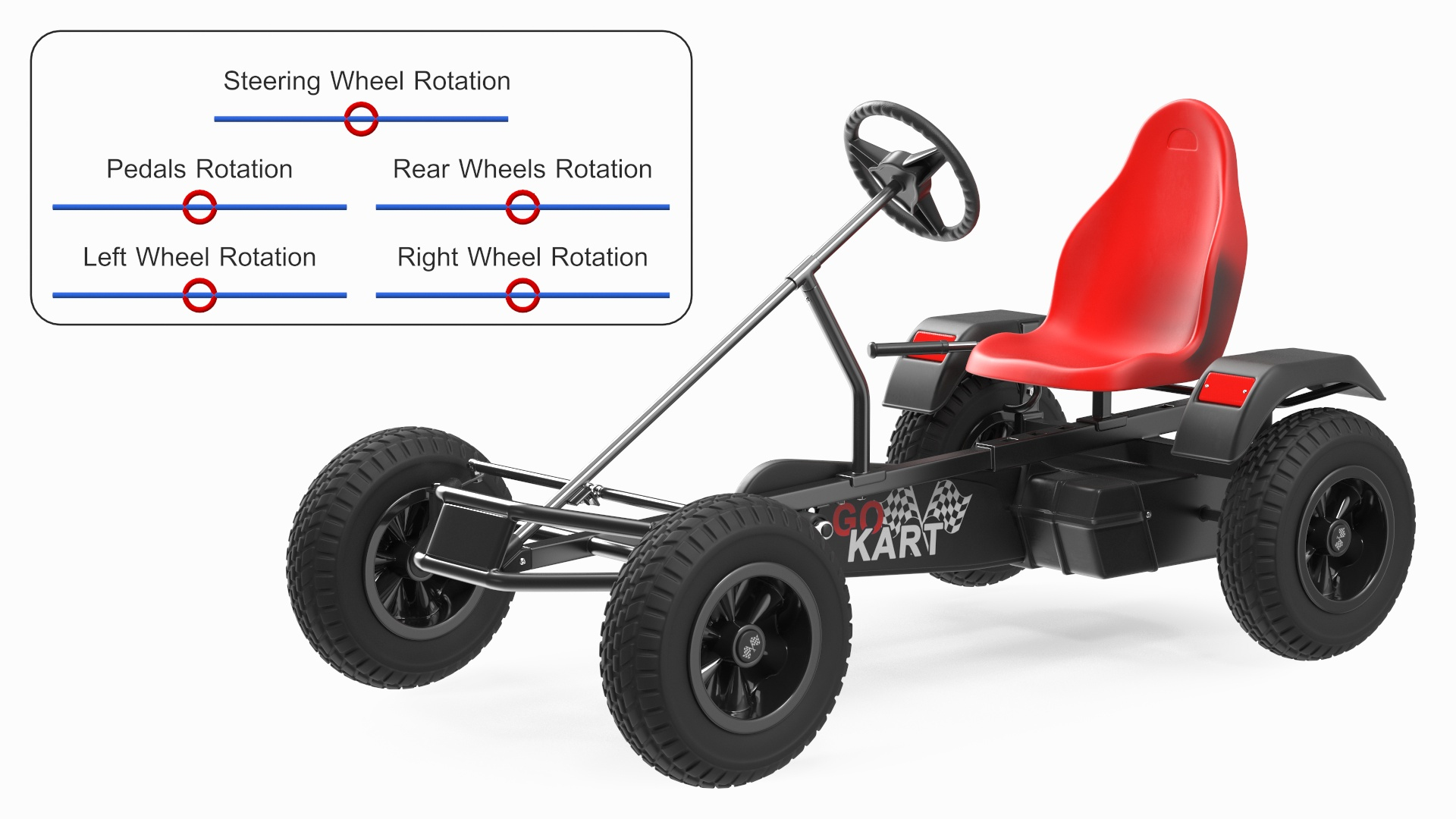 3D Model Red Pedal Car With Adjustable Seat Rigged - TurboSquid 2092087