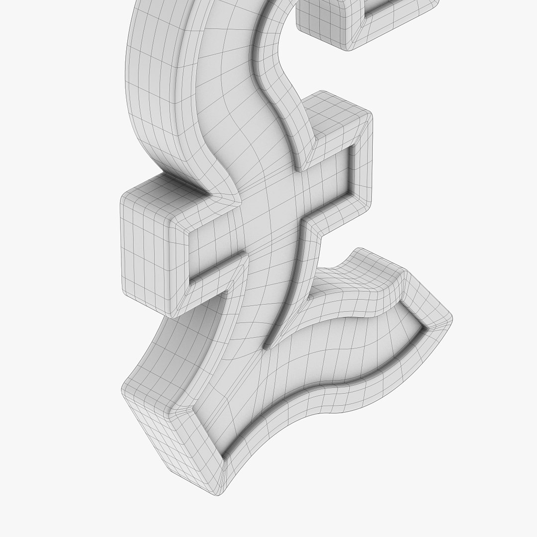 3D British Pound Symbol Model - TurboSquid 1297823