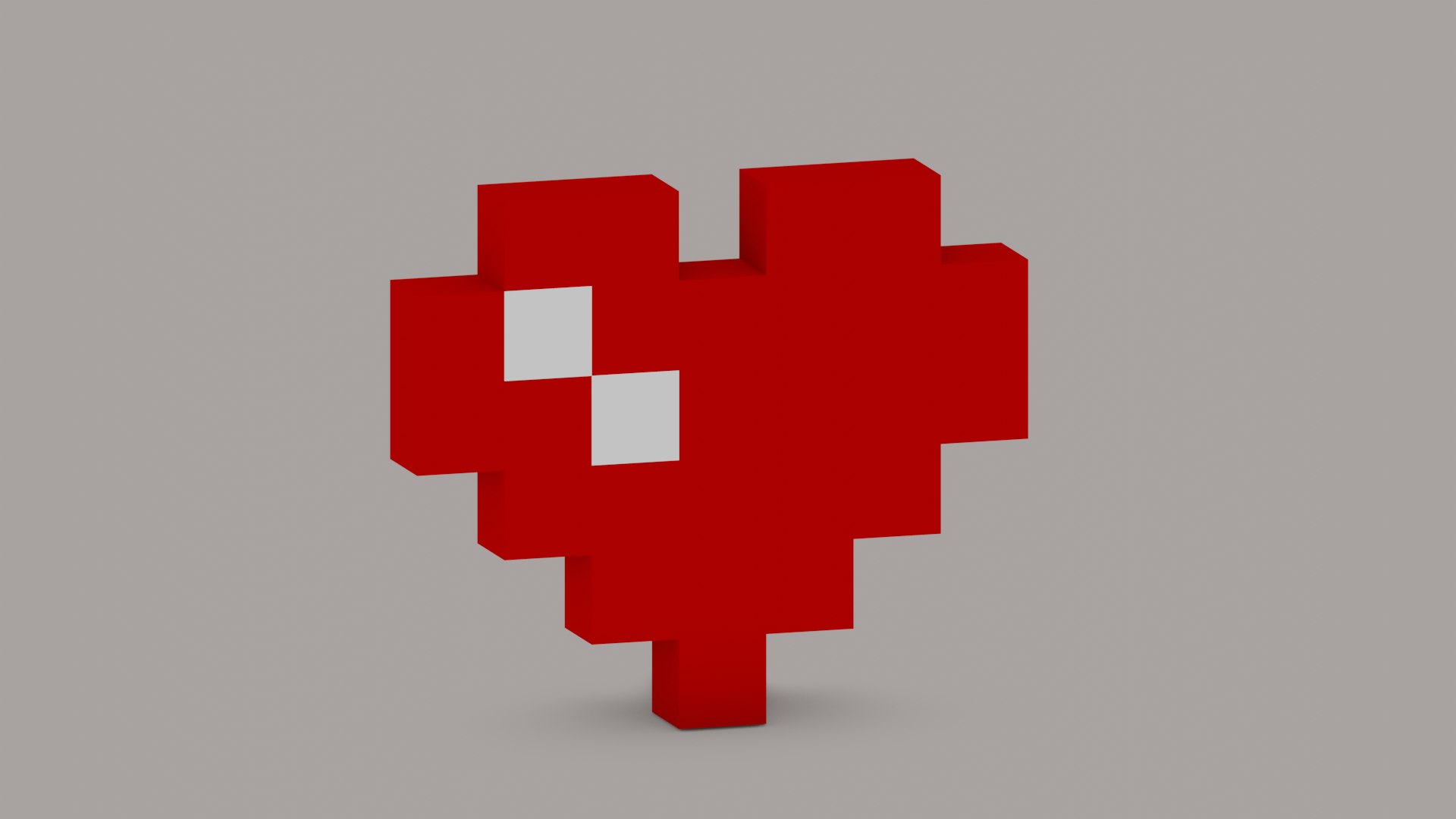 3D Model 8 Bit Red Heart Icon Low Poly - TurboSquid 1945371