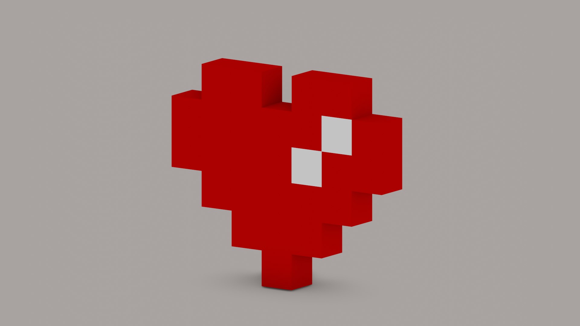 3D Model 8 Bit Red Heart Icon Low Poly - TurboSquid 1945371