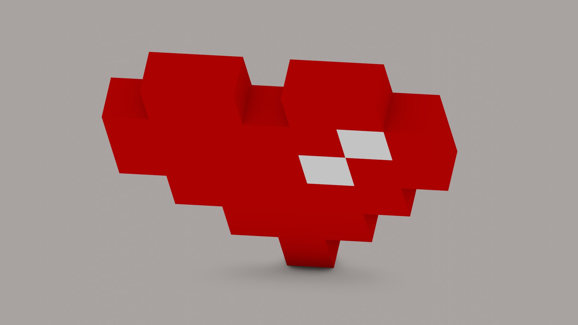 3D Model 8 Bit Red Heart Icon Low Poly - TurboSquid 1945371