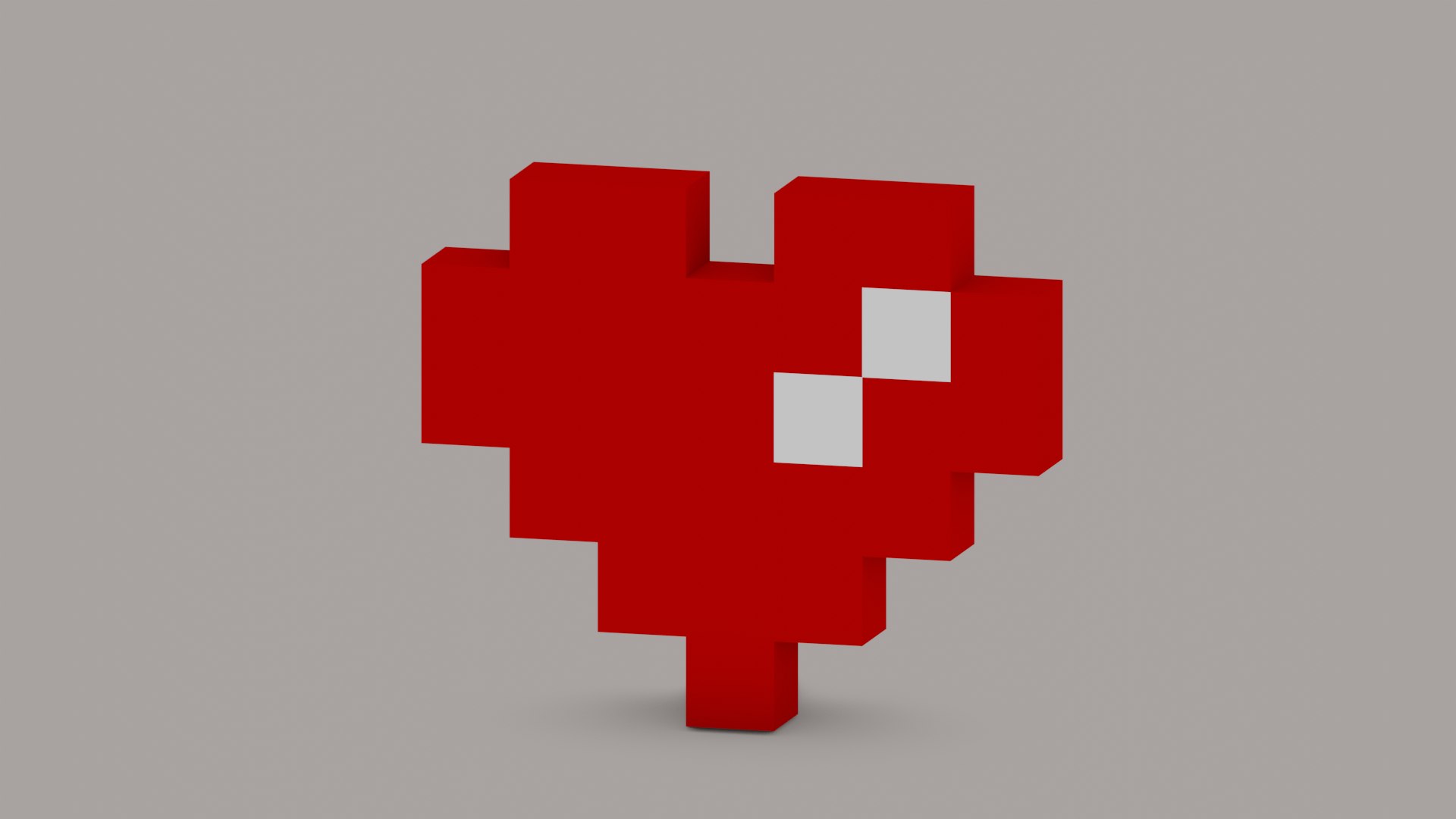 3D Model 8 Bit Red Heart Icon Low Poly - TurboSquid 1945371