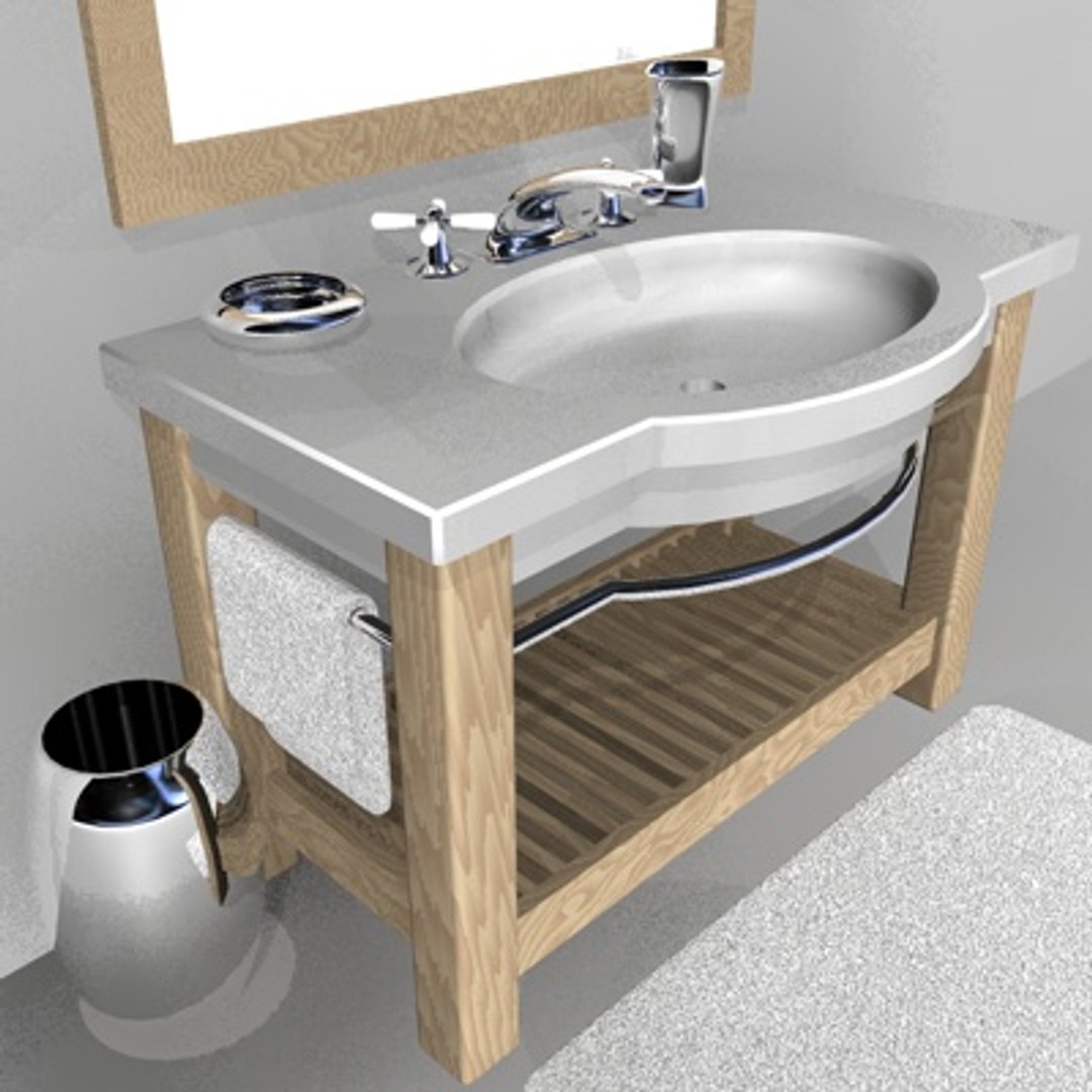 Modern Bathroom Vanity C4d Free