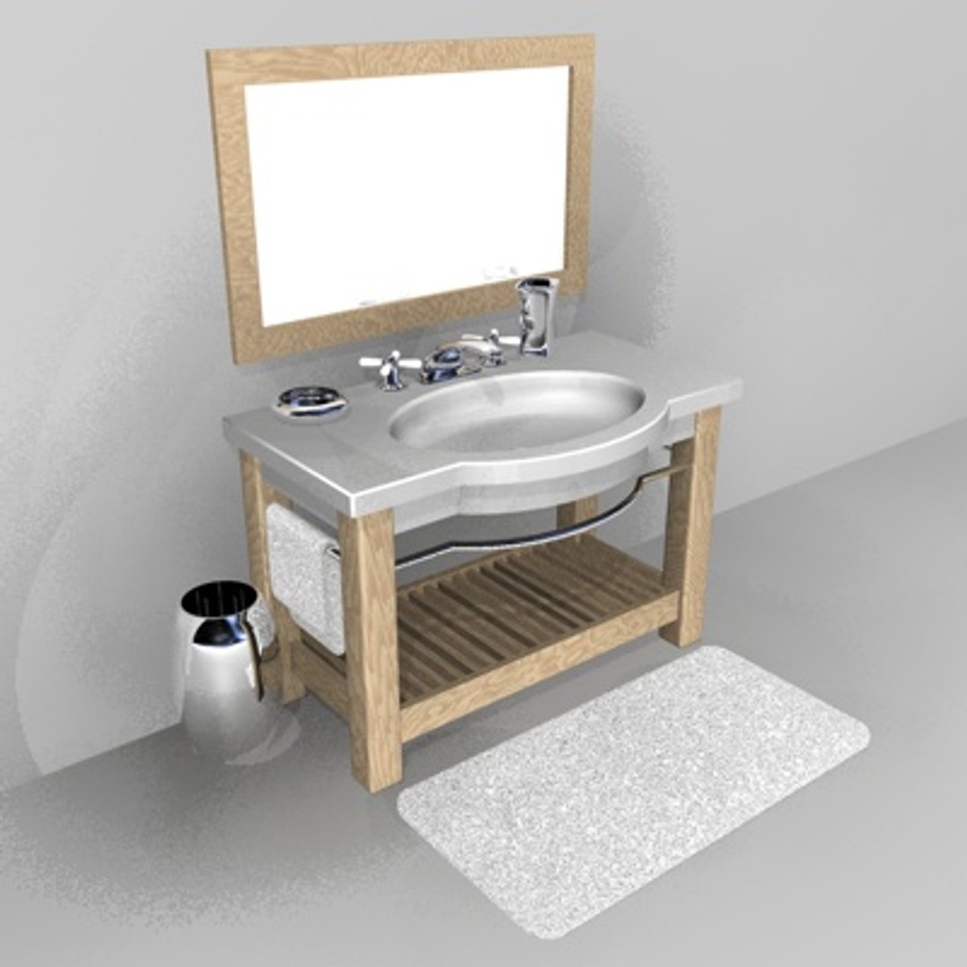 Modern Bathroom Vanity C4d Free