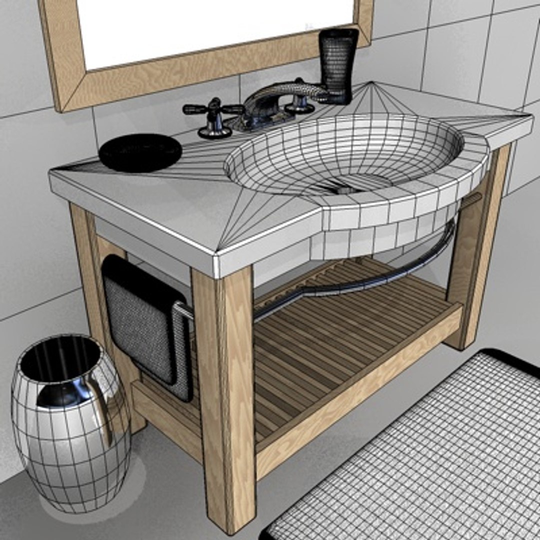 Modern Bathroom Vanity C4d Free