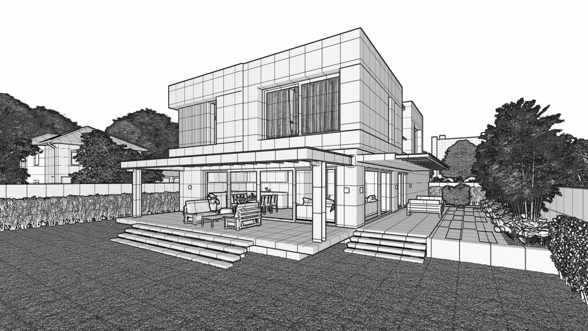 3D Modern House Building - TurboSquid 1586711