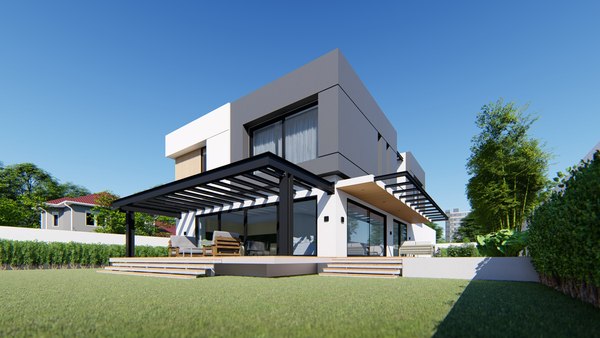 3D modern house building - TurboSquid 1586711