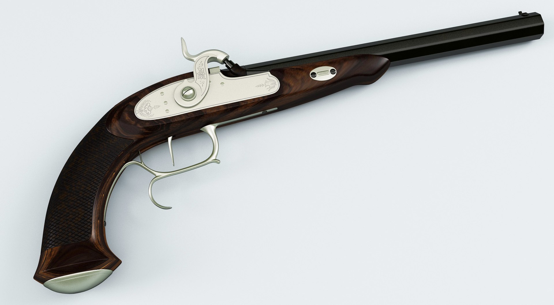 Old Musket Pistol 3d Model