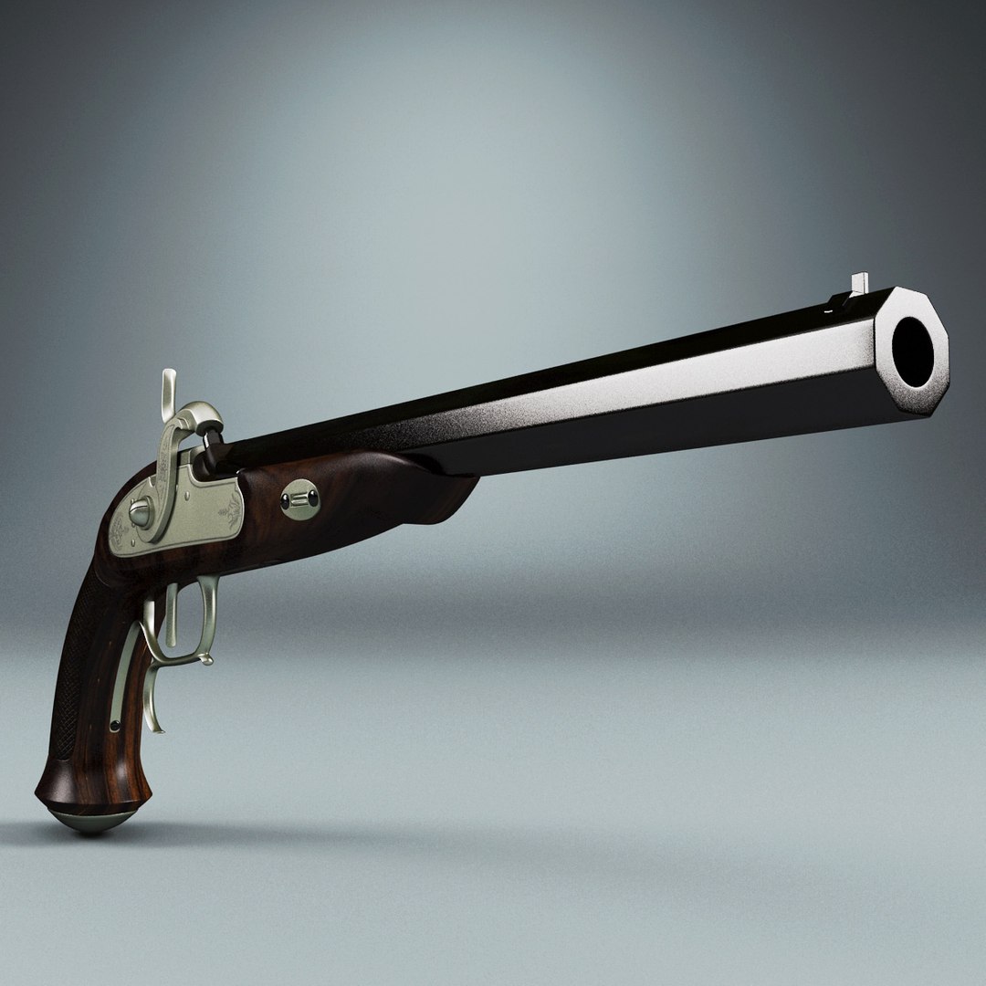 old musket pistol 3d model