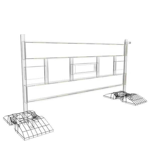3d red-white construction barrier