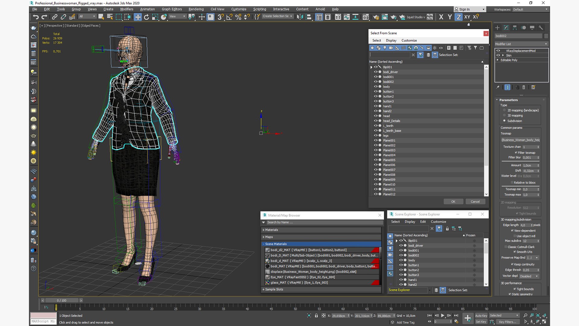 3D Model Professional Businesswoman Rigged - TurboSquid 2289585