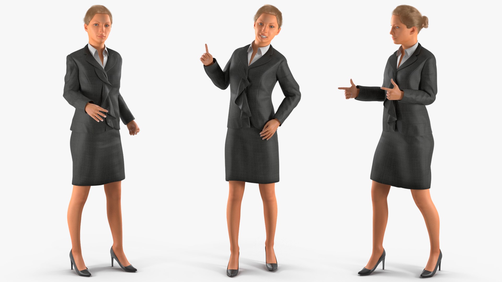 3D Model Professional Businesswoman Rigged - TurboSquid 2289585