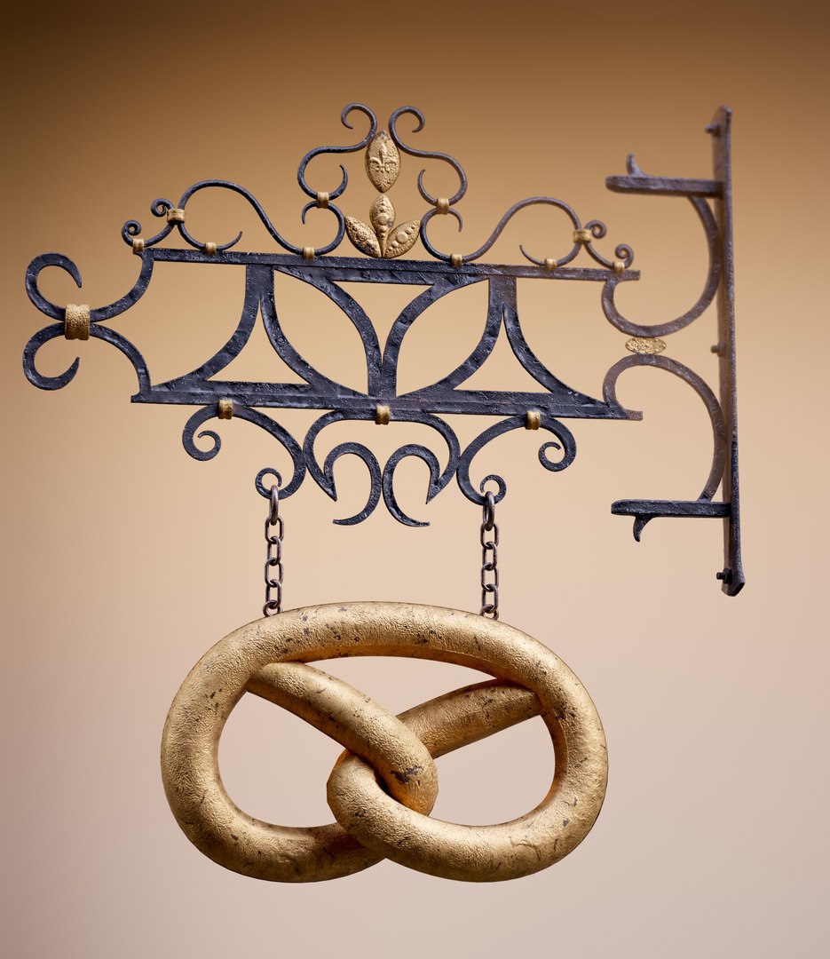 3D Old Pretzel Street Sign 8K and 4K - TurboSquid 1816383
