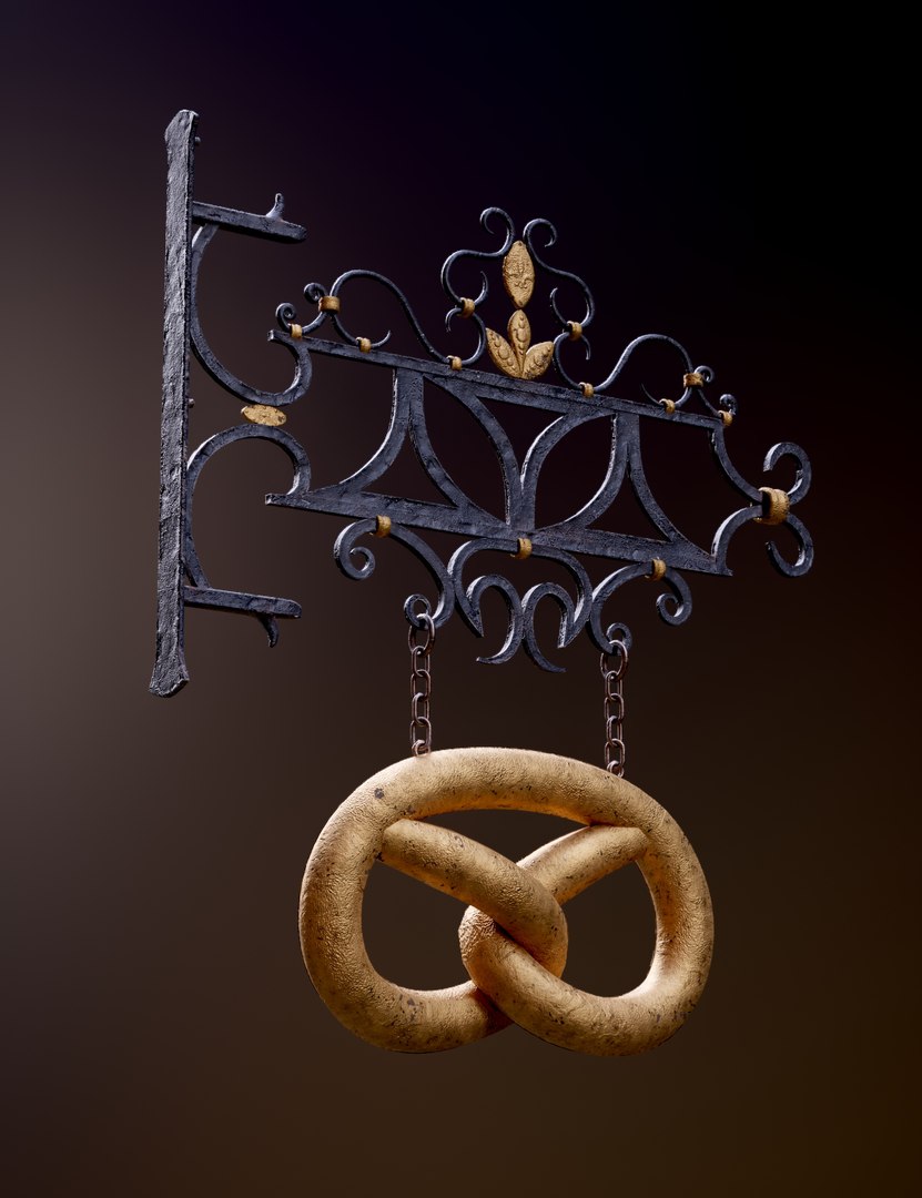 3D Old Pretzel Street Sign 8K And 4K - TurboSquid 1816383