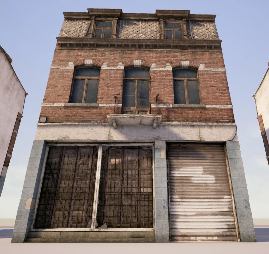 3d Old Brick Building Model