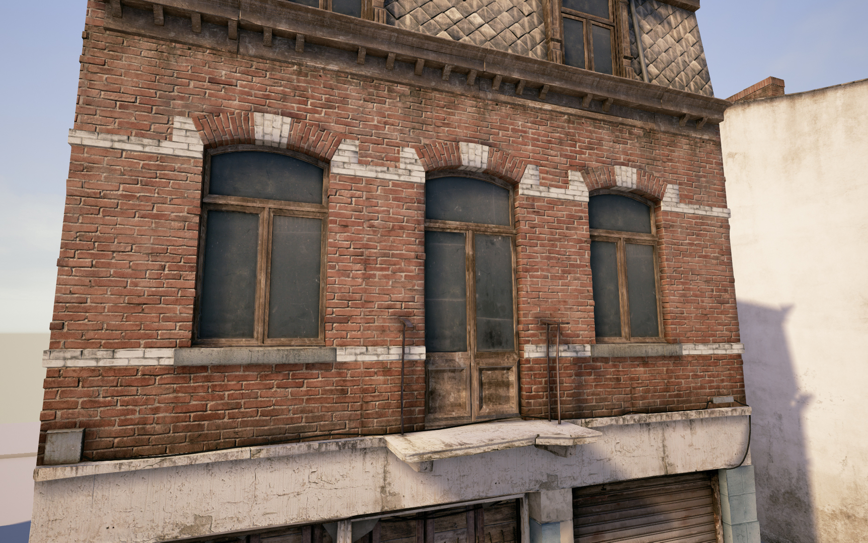 3d old brick building model