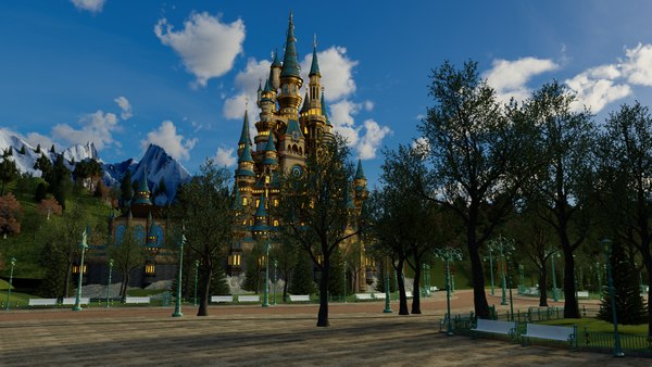 modelo 3d Pack de objetos exclusivos del Castillo de Disney ...