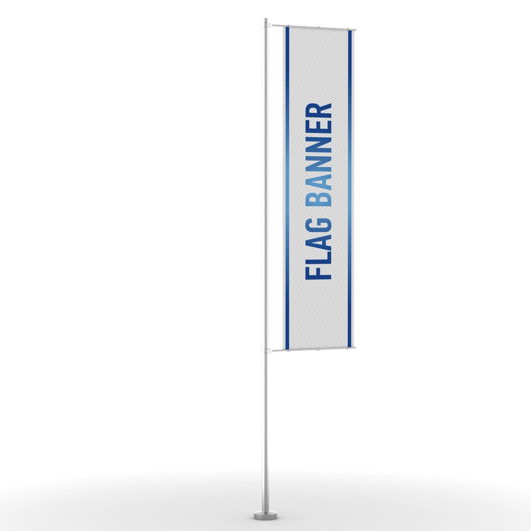 3d model banner flag