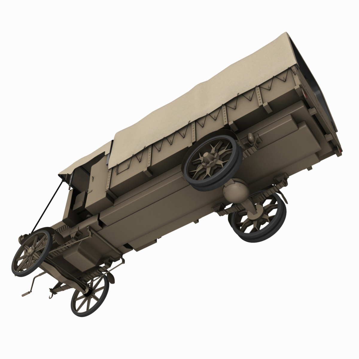 ww1 dennis lorry truck army 3d model