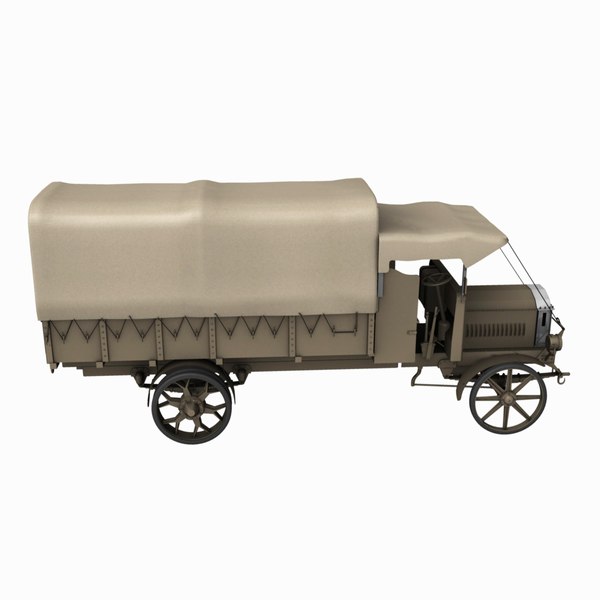 ww1 dennis lorry truck army 3d model