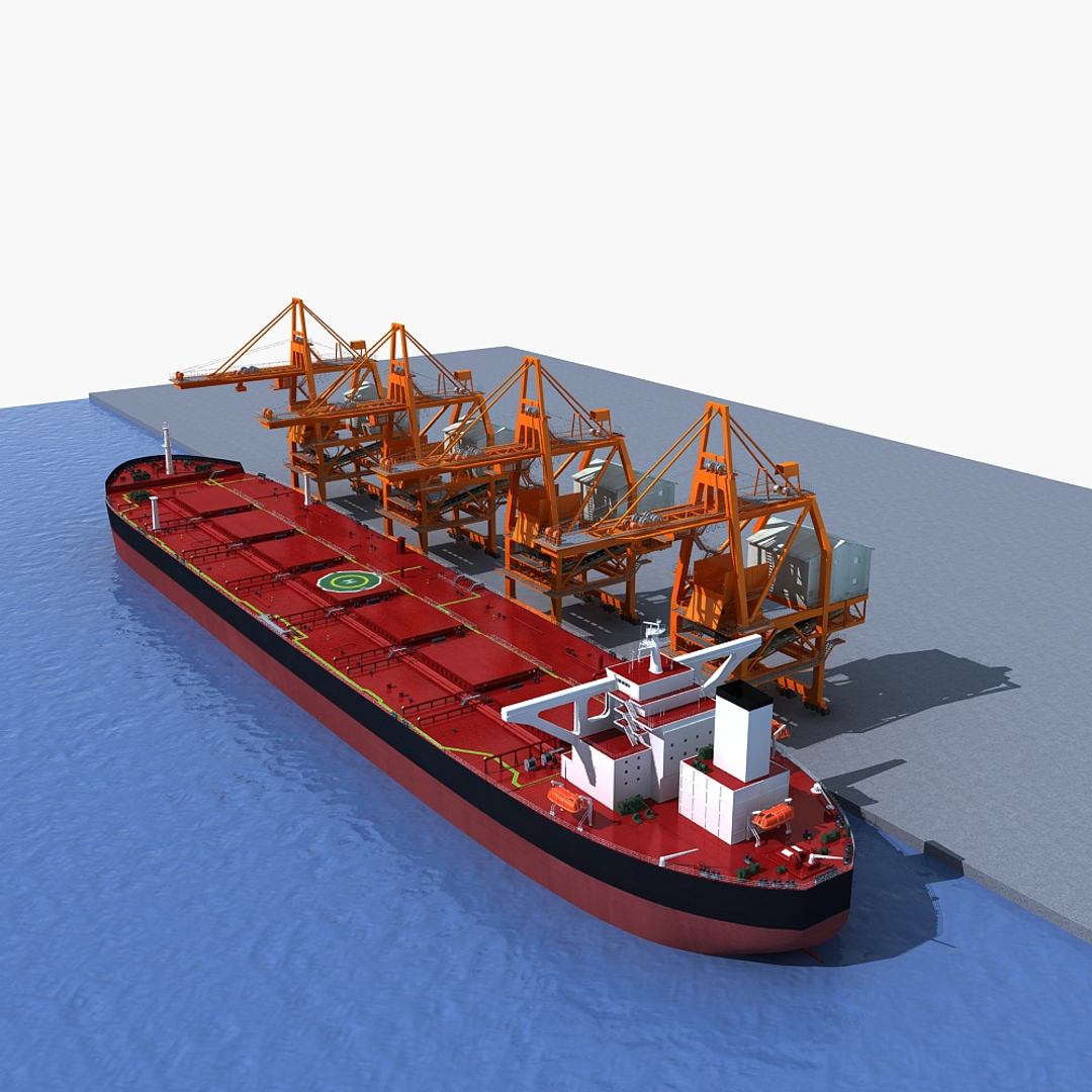 3D ship unloader crane bulk carrier model - TurboSquid 1389317